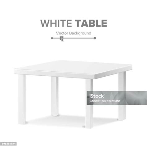 빈 테이블 벡터입니다 고립 된 가구 스탠드입니다 개체 프레 젠 테이 션에 대 한 서 서식 파일을 청소 현실적인 벡터 일러스트 레이 션 3차원 형태에 대한 스톡 벡터 아트 및