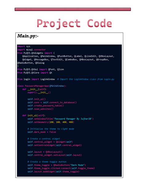Password Manager Project Pdf My Sql Python Programming Language