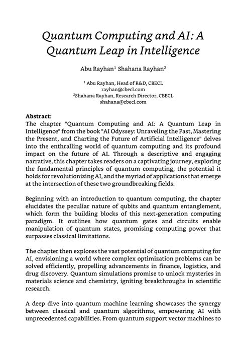 Pdf Quantum Computing And Ai A Quantum Leap In Intelligence
