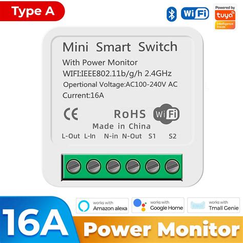 Sls Mini Wifi Smart Switch Module 16a Universal Diy Smart Relay Module Smart Light Switch