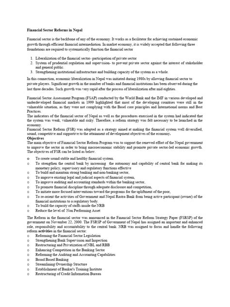 Financial Sector Reforms Pdf Banks Economies