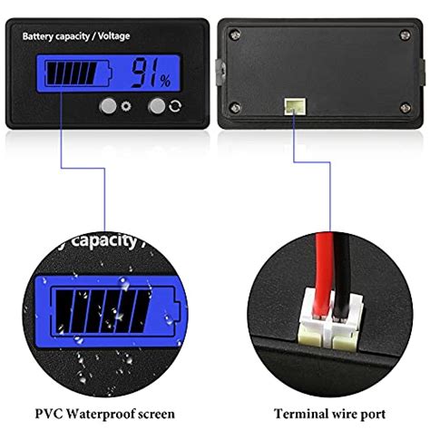 Battery Capacity Voltage Meter With Alarm And External Temperature Sensor 0 179°f Temperature