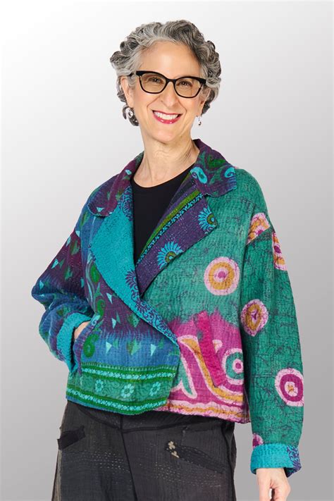 Cotton Overdye Kantha Lapeled Short Jkt Ov4081 Ctuq001s Mieko