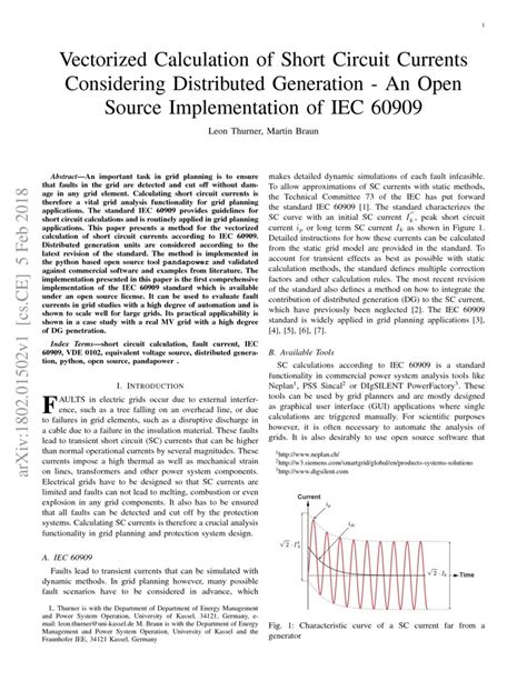 vectorized calculation of short circuit currents considering