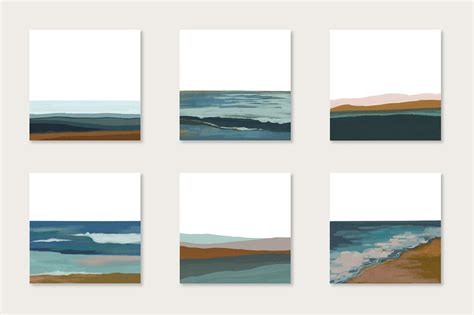 بک گراند ساحل دریا با طرح گواش کد محصول 155812