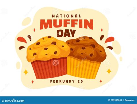 National Muffin Day Vector Illustration On February 20th With Chocolate