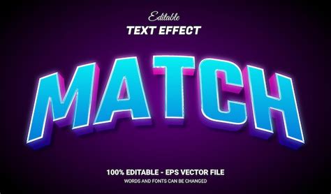 Premium Vector Match Editable Text Effect
