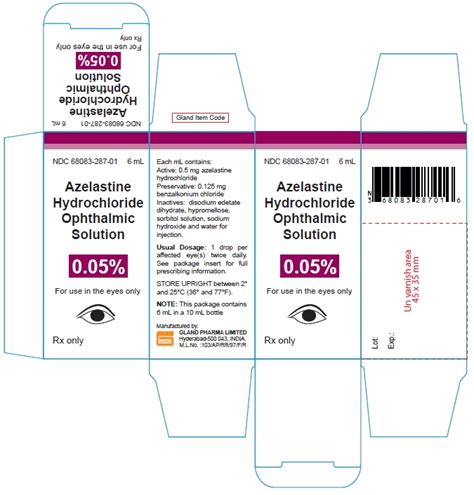 Dailymed Azelastine Hydrochloride Solution Drops
