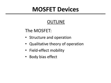 Ids Vs Vds Relation In Mosfet Vlsi Design Pptx
