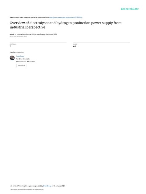 Overview Of Electrolyser And Hydrogen Production Power Supply From Industrial Perspective Pdf