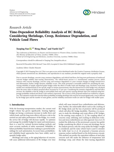 Pdf Time Dependent Reliability Analysis Of Rc Bridges Considering