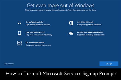 How To Turn Off Microsoft Services Signing Up Prompt On Win 10 Minitool