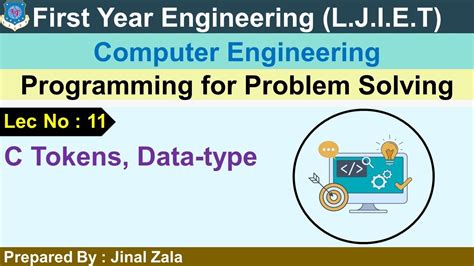 Lec 11c Tokensdata Type Programming For Problem Solving First Year Engineering Youtube