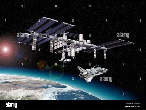 International Space Station (ISS) in orbit around Earth, with Stock Photo: 62094253 - Alamy