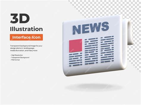 Premium Psd News Reader Application Interface Isolated 3d Icon Illustration