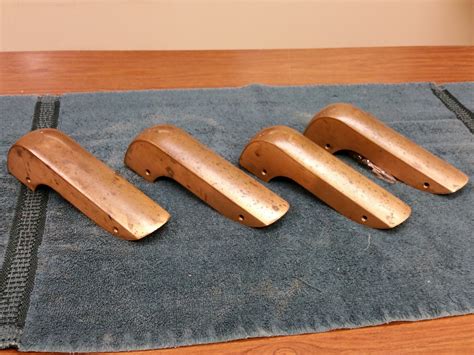 Vintage 6 34″ Brass Furniture Toe Cap Set Of 4 Haute Juice
