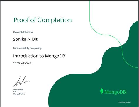 sonika n on linkedin mongodb nosql certification learning gratitude
