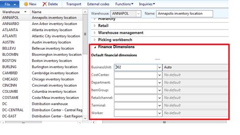 microsoft dynamic ax default finance dimensions in ax 2012 r3 using
