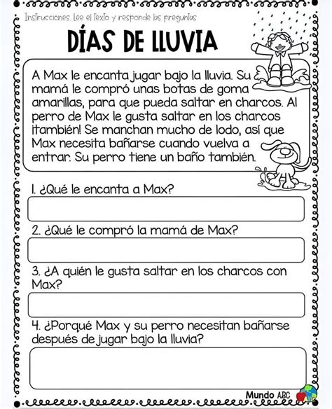 Lecturitas Sencillas Para Trabajar La Comprensión Imagenes Educativas Lectura De Comprensión