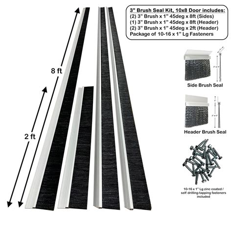 Garage Door Insulation Brush Seal Kit For 10x10 Roll Up Doors Nylon