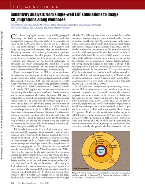 Pdf Sensitivity Analysis From Single Well Ert Simulations To Image Co 2 Migrations Along Wellbores