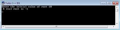 write c program is used for finding the real root of an equation by