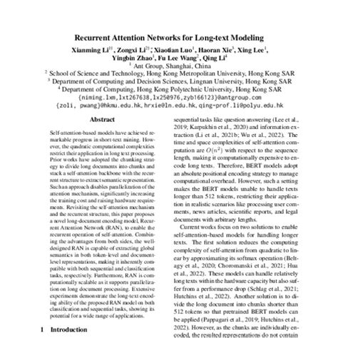 recurrent attention networks for long text modeling acl anthology
