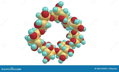 Cyclodextrin Molecular Structure Isolated On White Stock Illustration Illustration Of