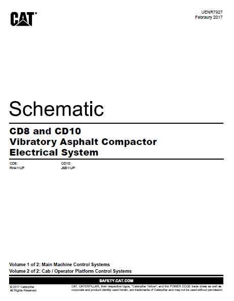 EN Cat Paving Compactor CD And CD Vibratory Asphalt Compactor Electrical System Schematic