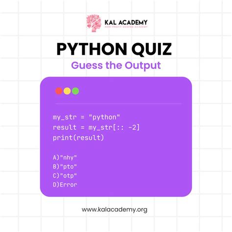 Kal Academy On Linkedin Kalacademy Pythonquiz Codechallenge