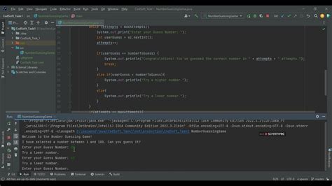 Number Guessing Game Java Project Internship Project Codsoft Task1 Youtube