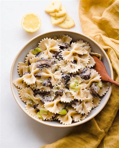 Creamy Bow Tie Pasta With Mushrooms And Leeks Recipe Mjrecipe