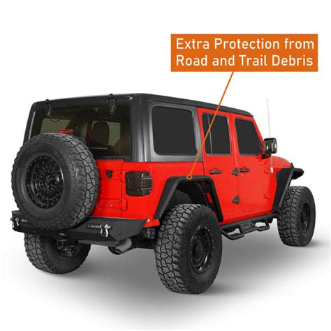 Jeep Flat Rear Fender Flares 18 26 Jeep Wrangler Jl Hooke Road