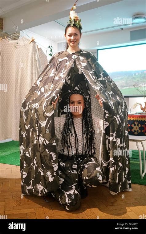 London Uk 23rd January 2016 Designer Taslima Khan And Model Nastya Mikheeva At The Taslima K