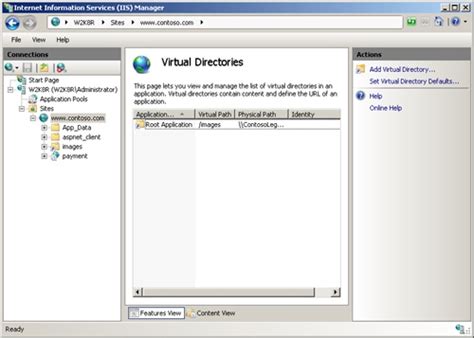 iis 7 0 managing virtual directories