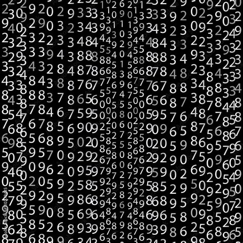 Binary Code Black And White Background With Digits On Screen Algorithm