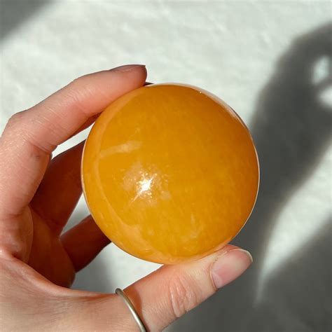 Orange Calcite Sphere Orange Banded Calcite Sphere Polished Orange