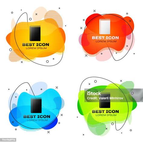 고립 된 검은 책 아이콘입니다 액체 색상 추상적인 기하학적 모양의 집합입니다 벡터 일러스트 0명에 대한 스톡 벡터 아트 및 기타 이미지 Istock