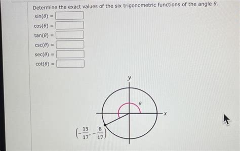 Solved Determine The Exact Values Of The Six Trigonometric Chegg