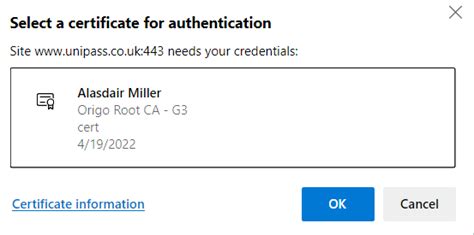 logging in with a unipass certificate unipass identity