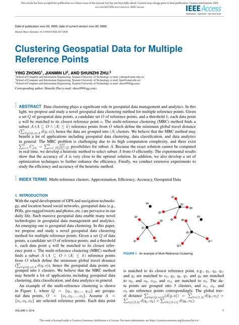 PDF Clustering Geospatial Data For Multiple Reference Points