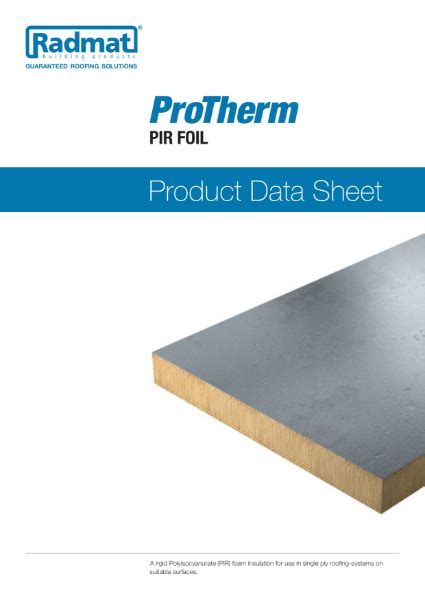Protherm Pir Foil Insulation Product Data Sheet Nbs Source