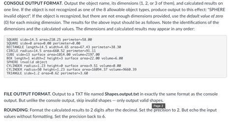 Solved REQUIREMENTS Write A C Program Named Shapes 1 Cpp Chegg Com