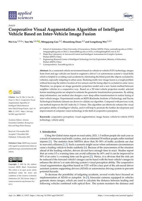 pdf cooperative visual augmentation algorithm of intelligent vehicle