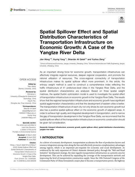 Pdf Spatial Spillover Effect And Spatial Distribution Characteristics Of Transportation