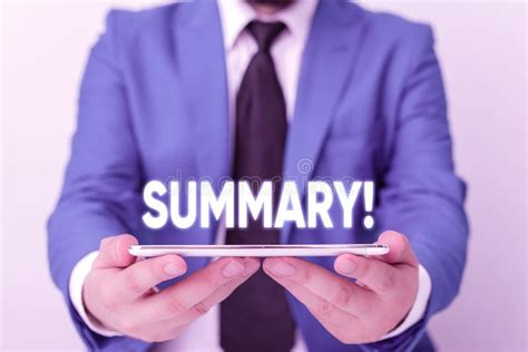 Handwriting Text Writing Summary Concept Meaning Brief Statement Or Account Of Main Points Of