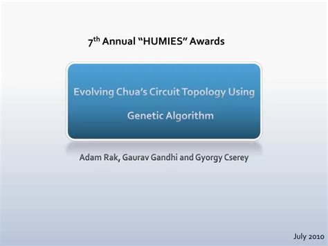 Ppt Evolving Chuas Circuit Topology Using Genetic Algorithm