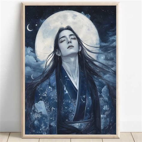 Tsukuyomi Print Tsukuyomi Art Tsukuyomi God Japanese Moon God