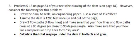 Solved Construct A Flow Net For The Concrete Dam Shown Chegg Com