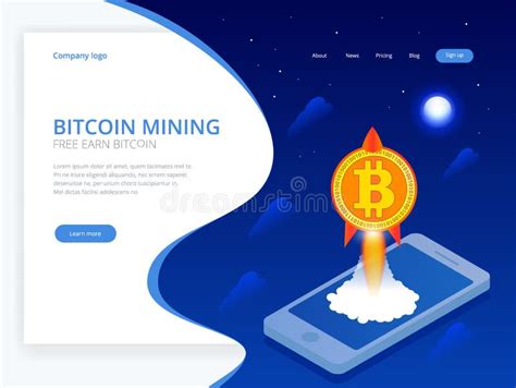 Isometric Concept Of Cryptocurrency And Blockchain Concept Farm For Mining Bitcoins Stock
